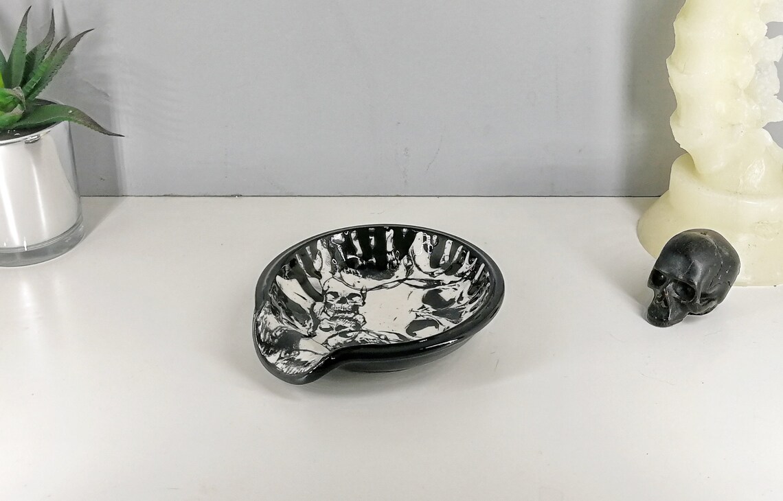 Gothic Spoon Rest Skull Skulls Black Goth Kitchen Utensil | Etsy