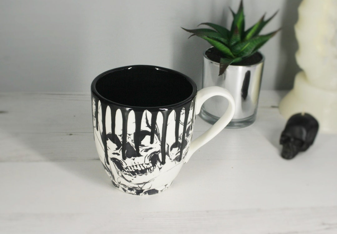 Skull Mega Mug, Large Skulls Mugs, Gothic Cup, Tea Coffee Lover, Huge ...