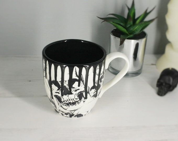 Skull Mega Mug, Large Skulls Mugs, Gothic Cup, Tea Coffee Lover, Huge ...