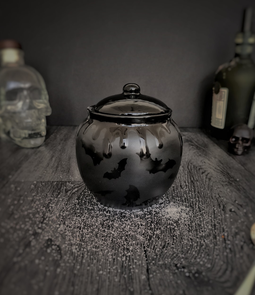 Bat Sugar Pot, Sweetener Storage Pig, Large Bats Bowl, Gothic Kitchen ...