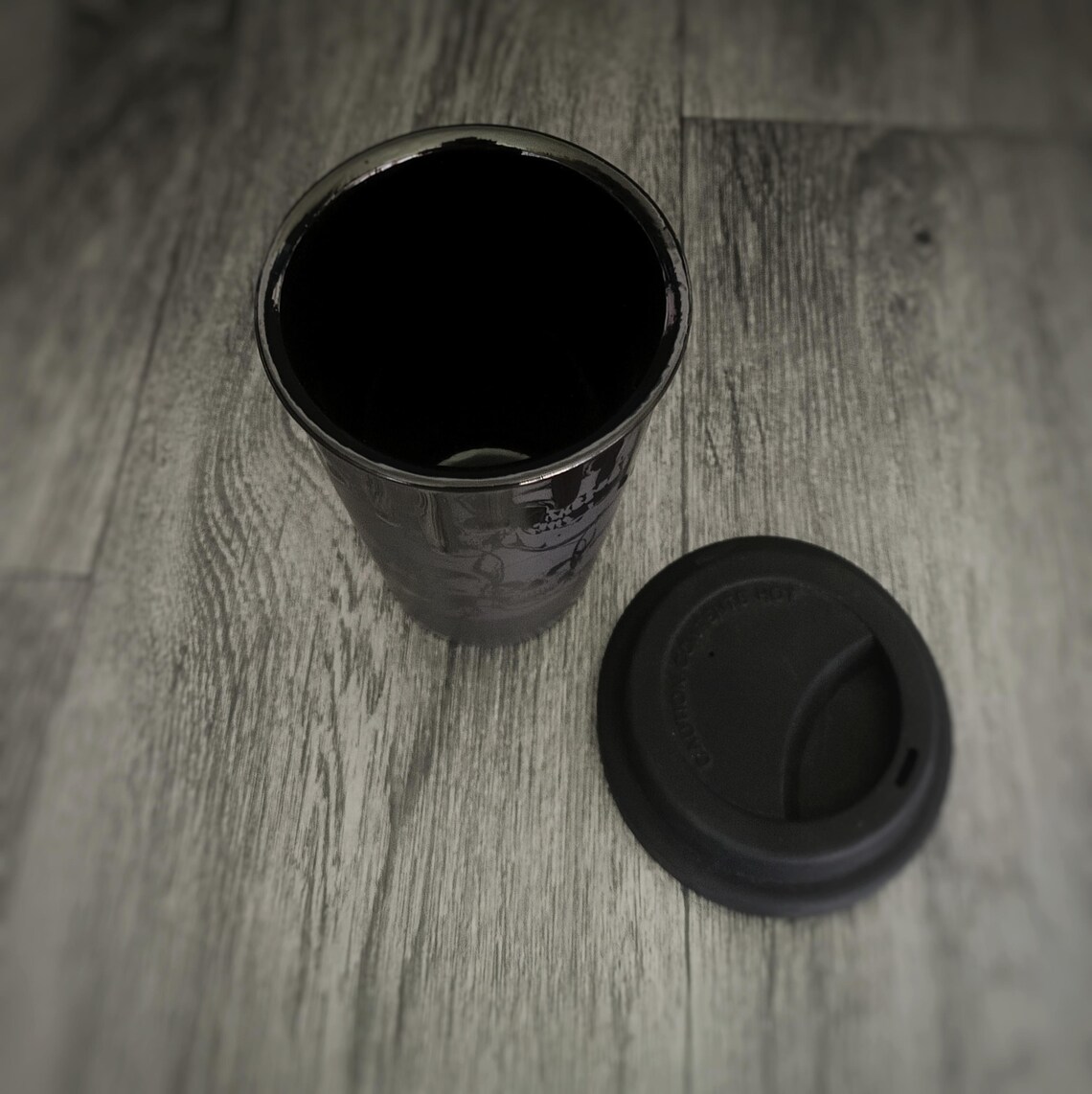 Skull Travel Mug, Tall Ceramic Cup, Matte Black Skulls, Coffee Mugs ...