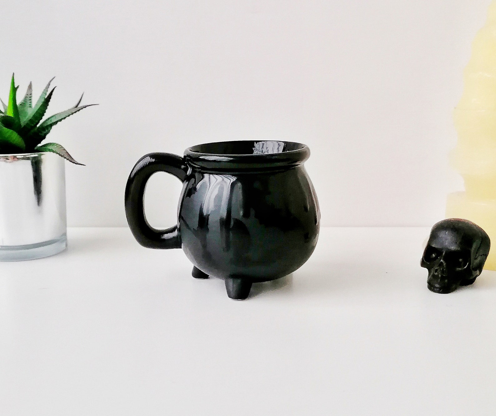 Bats Black Cauldron Mug, Bat Cup, Witches Brew, Dark Goth, Gothic Mugs ...