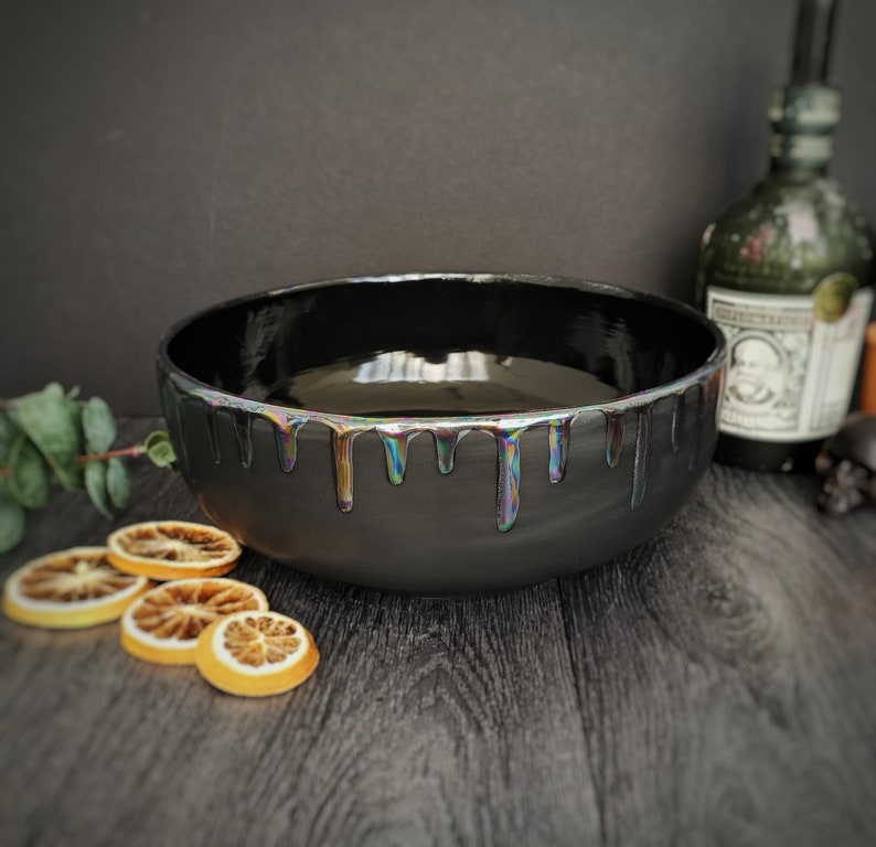 Rainbow Drip Fruit Bowls Oil Slick Bowl Petrol Effect - Etsy