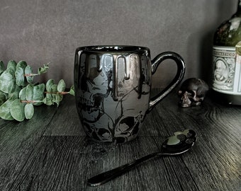 Skull Mega Mug, Large Skulls Mugs, Gothic Cup, Tea Coffee Lover, Huge ...