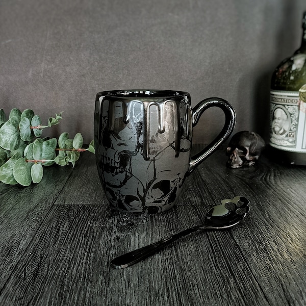 Skull Pottery Coffee Mugs - Etsy
