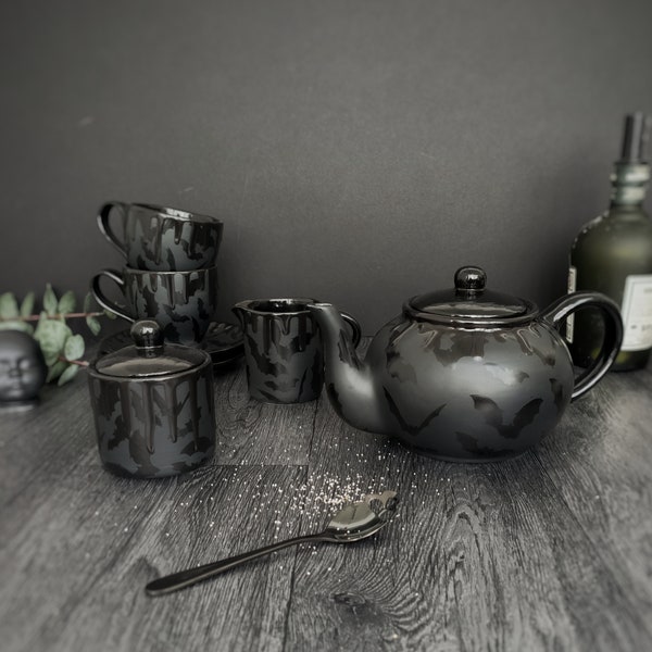 Black Tea Set - Etsy