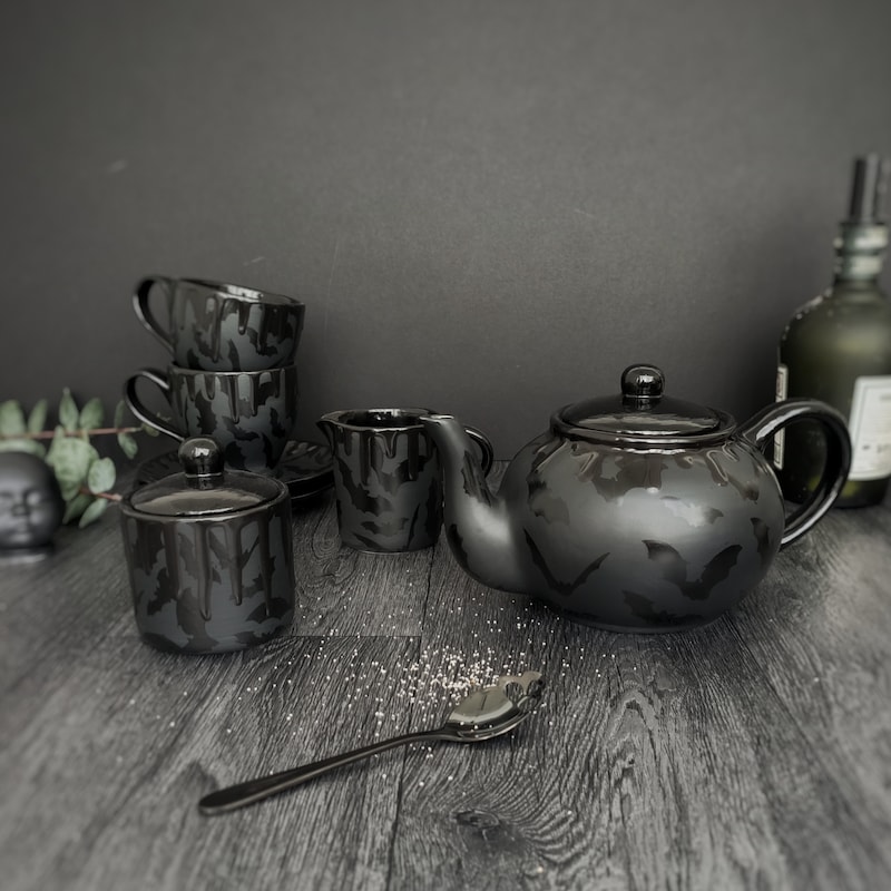 Black Tea Set - Etsy