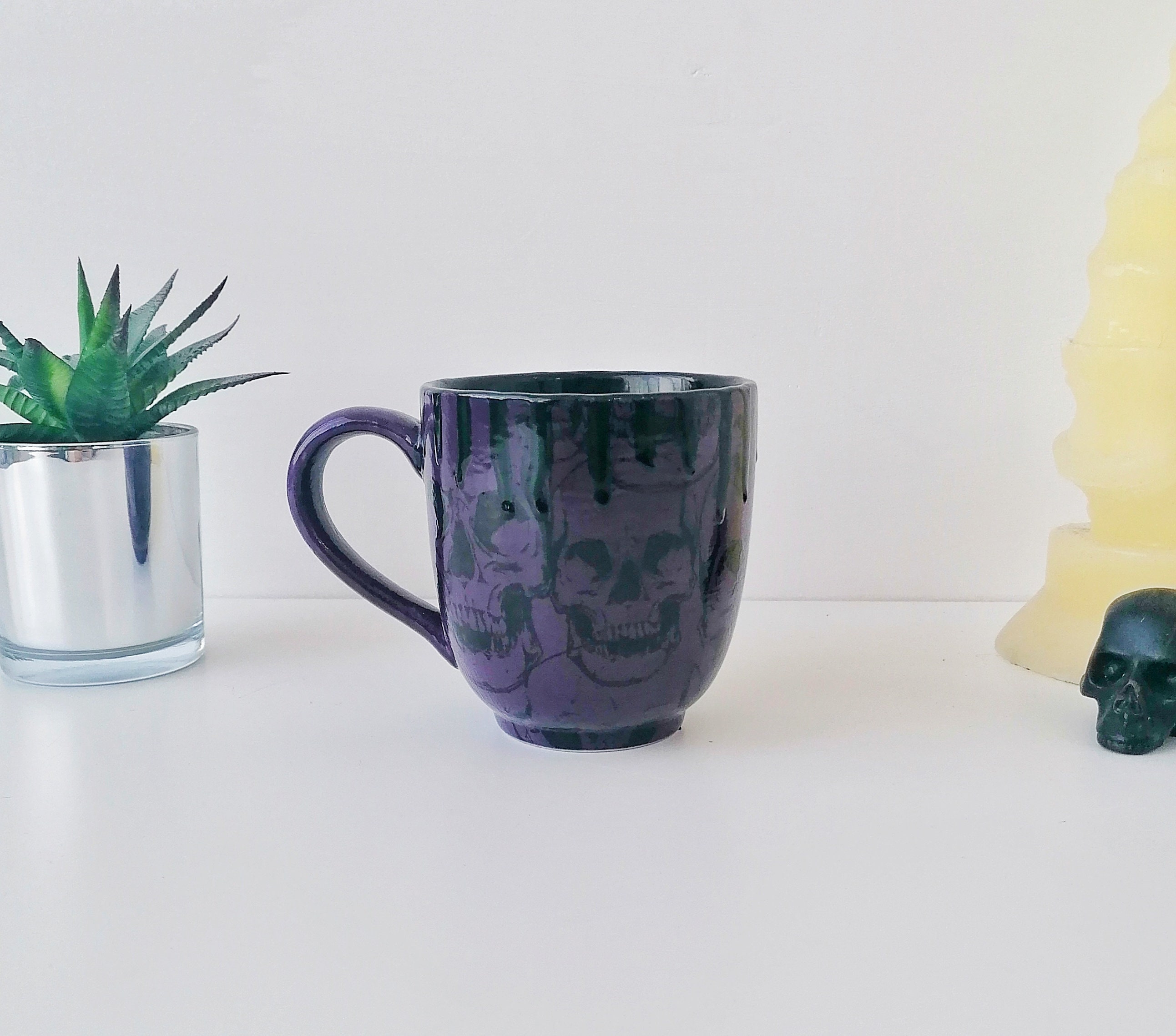 Purple Skull Mug Large Skulls Mugs Gothic Cup Tea Coffee - Etsy