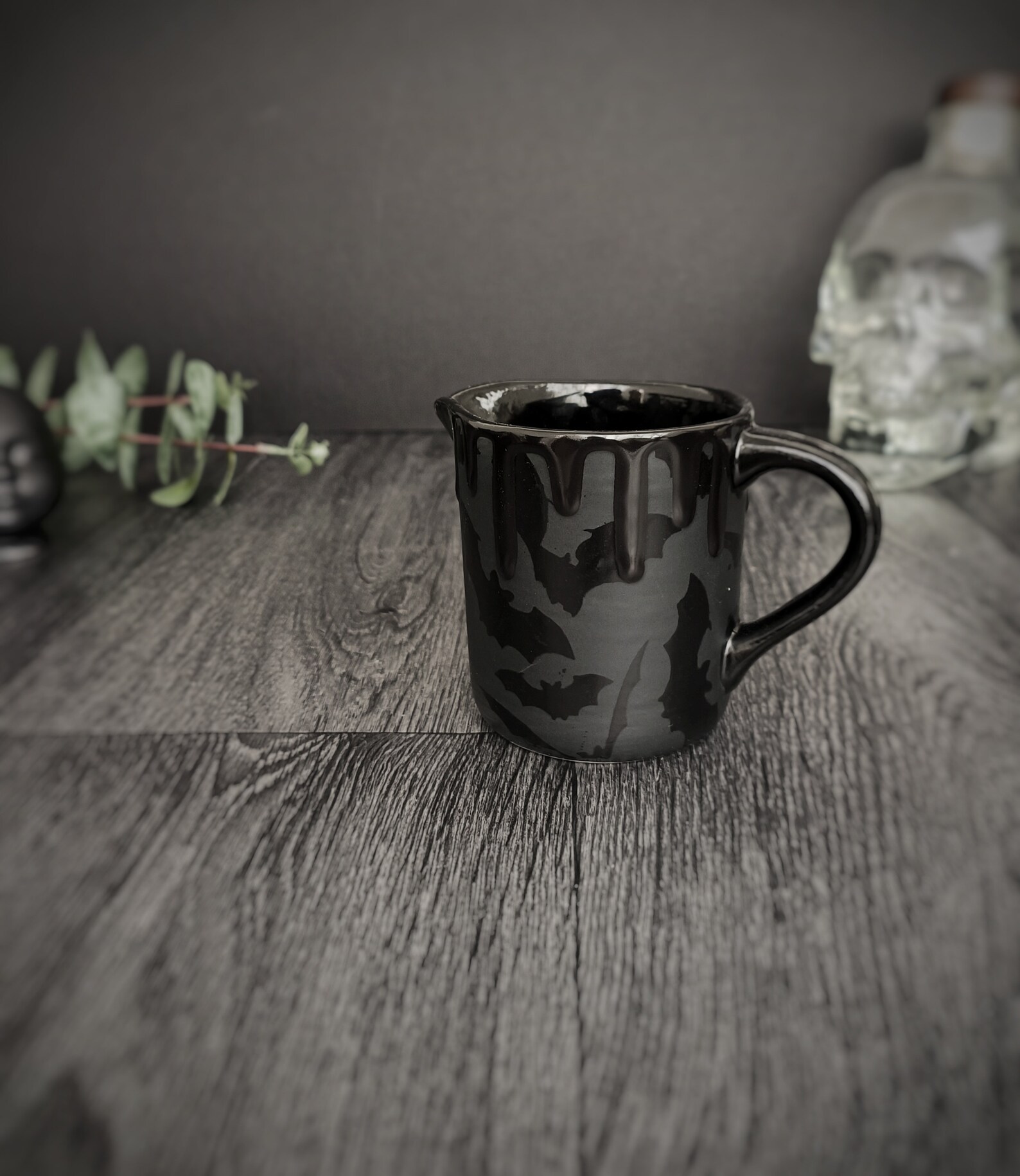 Bat Tea Set Matte Black Bats Goth Teaset Gothic Halloween - Etsy UK