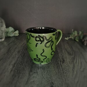 Green Snake Mug, Matte Large Mugs, Gothic Cup, Tea Coffee Lover, Huge ...