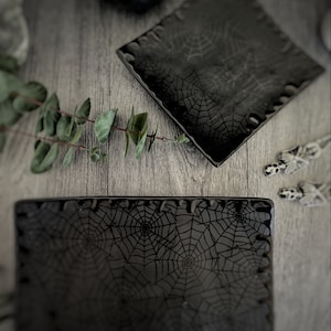 Web Plate Set, Matte Black, Gothic Lunch, Alternative Plate, Goth ...