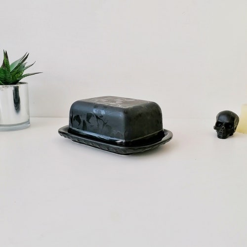 Bat Butter Dish Bats Dome Bowl Matte Black Gothic Gift - Etsy