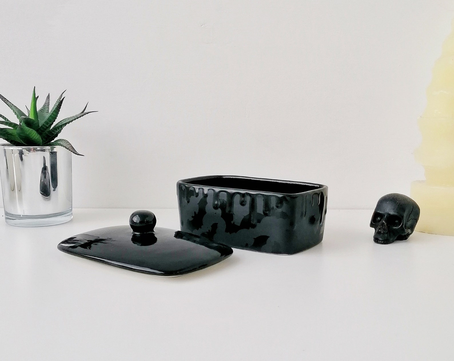Bat Butter Dish Bats Dome Bowl Matte Black Gothic Gift - Etsy