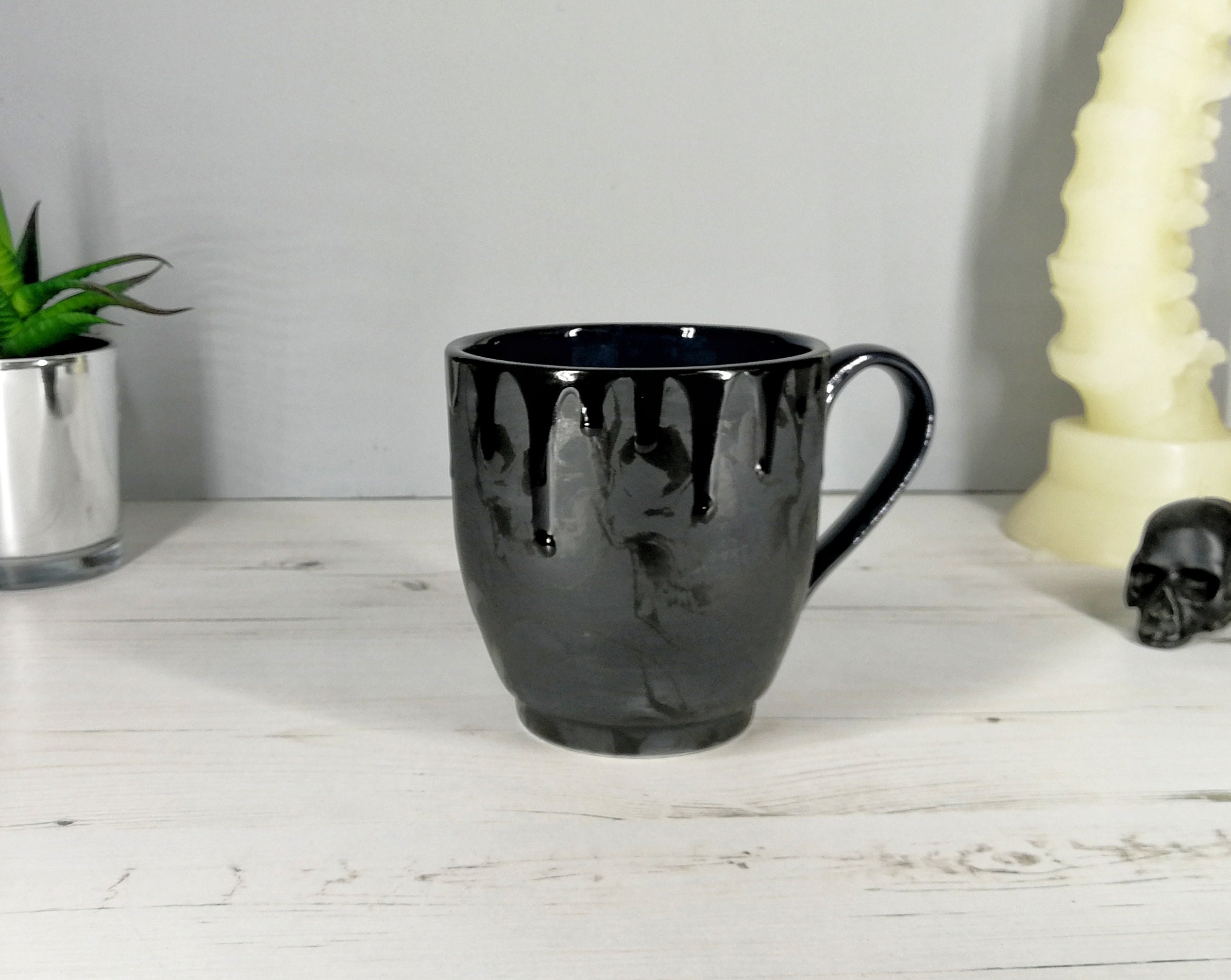 Matte Black Mug Large Skulls Mugs Gothic Cup Tea Coffee | Etsy