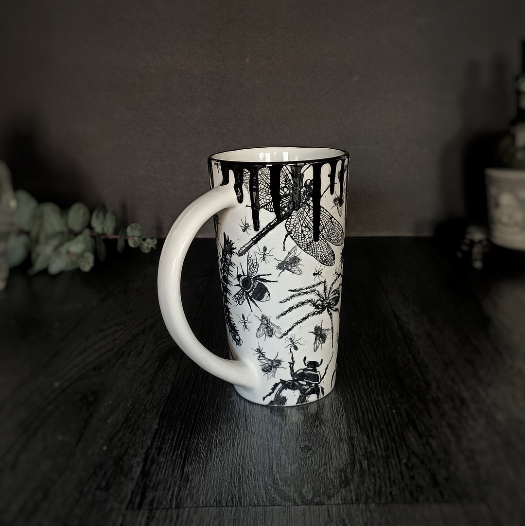 Bug Latte Mug, Gothic Bugs Mug, Goth Creepy Crawlies, Tall Drink Mugs ...