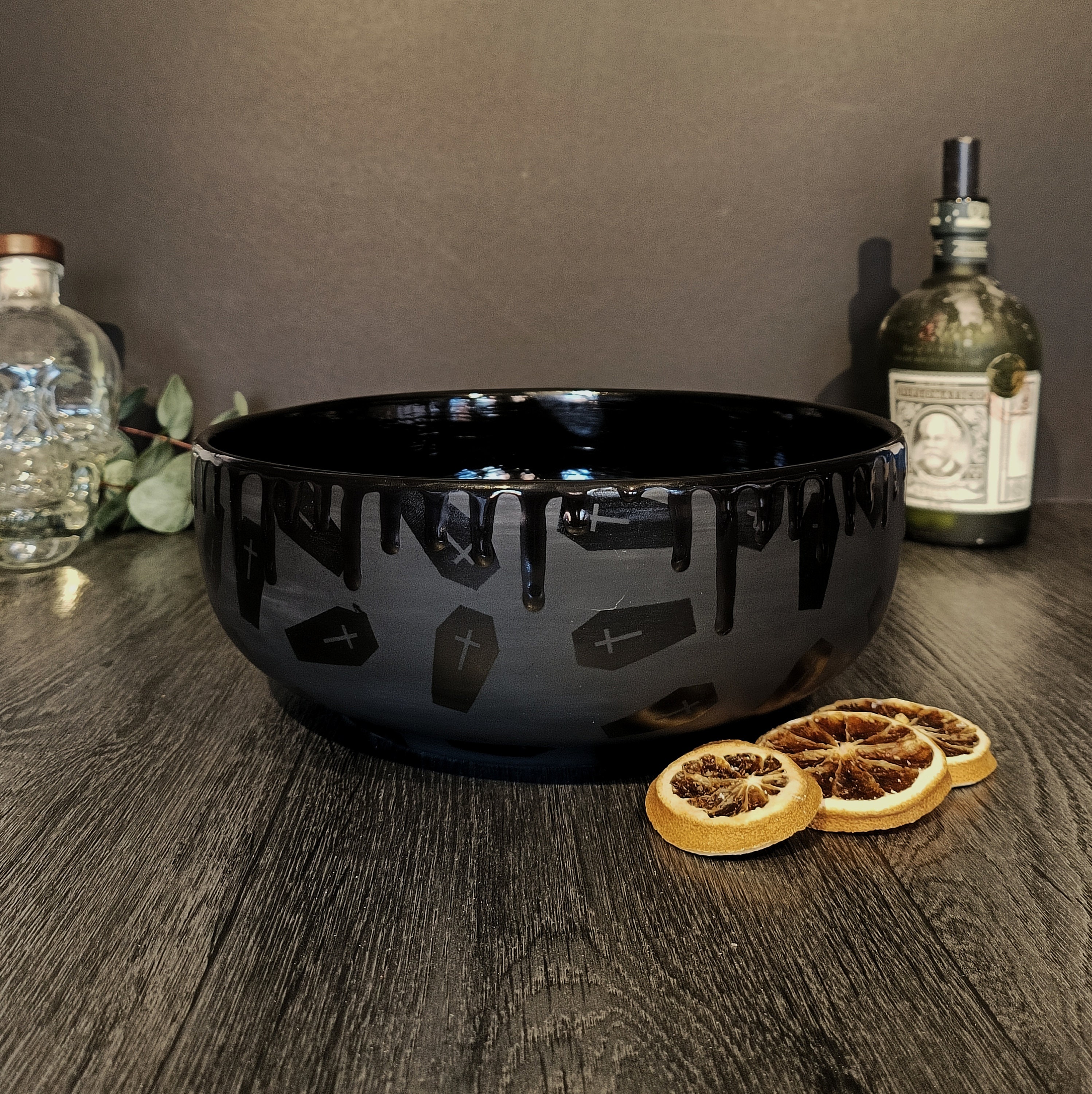Matte Black Coffin, Casket Fruit Bowl, Satin Salad Dish, Gloss Effect ...
