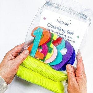 Counting Busy Bag, Felt Numbers 0-9 + Counting Dots, Learn to Count ...