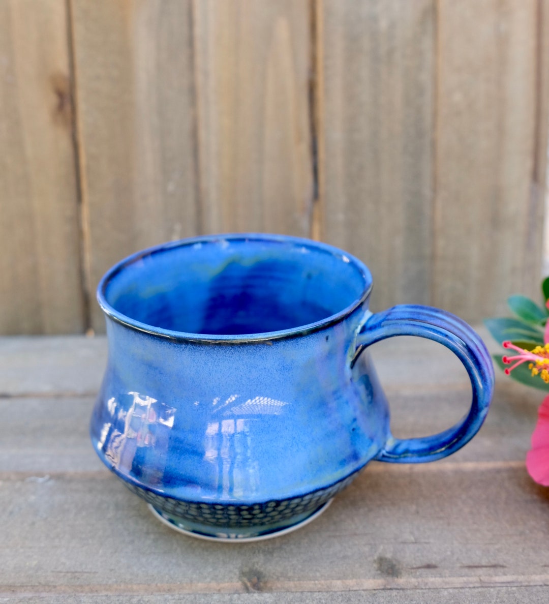 Blue Ceramic Mug 8 Oz, Ceramic Coffee Cup, Tea Cup, Ceramic Mug - Etsy