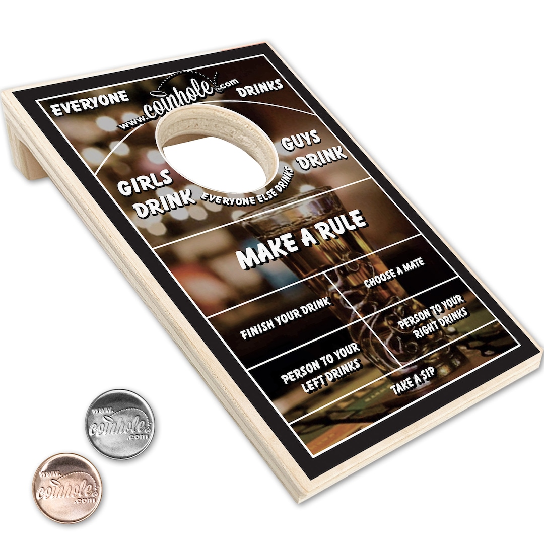 Mini Cornhole Drinking Game Tabletop Coin Bounce Game Coinhole™ 1 ...