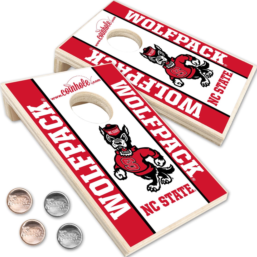 College Mini Cornhole Game With Coins - NC State Wolfpack Coinhole ...