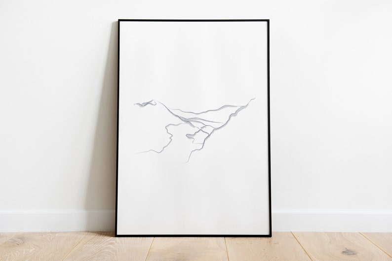 Snowdon Line Art Print | Mountain Wall Art | Travel Print | Snowdonia ...