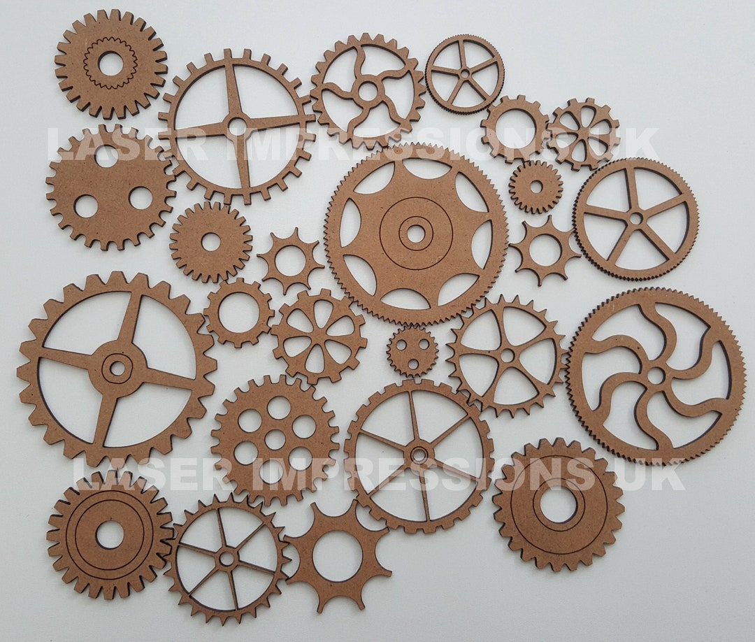 25 Steampunk Gear Cog Mixed Selection 2mm Mdf Laser Cut for - Etsy UK
