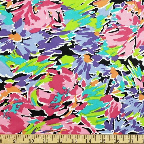 Abstract Flowers and Petals Print Stretch Swimwear Poly - Etsy