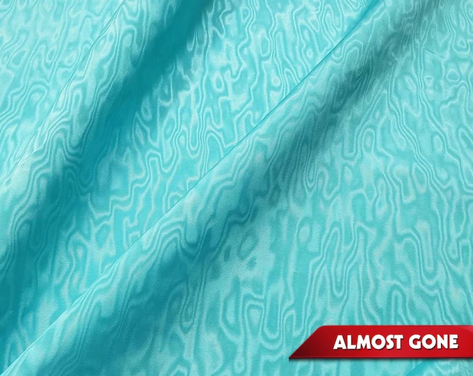 Light Turquoise Blue Moire Taffeta Fabric by the Yard. Moiré Taffeta 51 ...