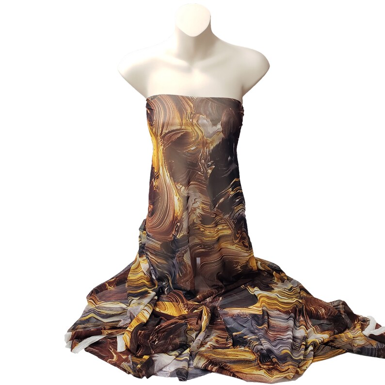 Liquid Marble Print 4-way Stretch Mesh Fabric by the Yard - Etsy