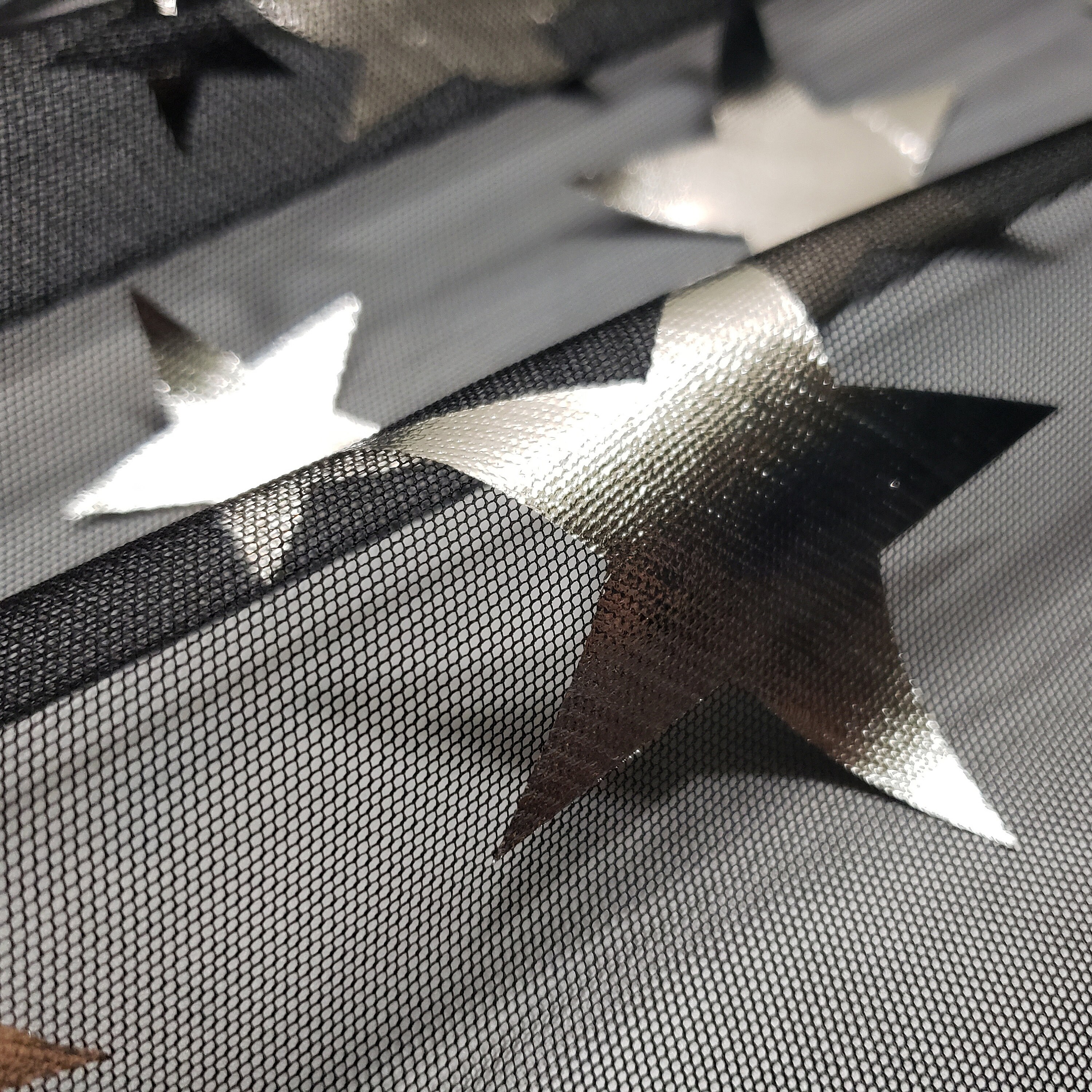 Silver Foil Stars on 2-way Stretch Black Mesh Fabric by the Yard - Etsy