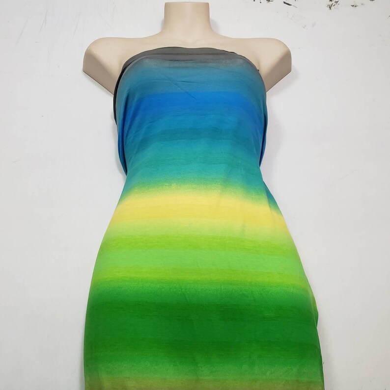Gradient Stripes Lightweight Rayon Spandex Jersey Fabric by the Yard - Etsy