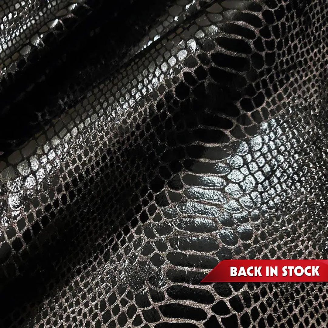 Black Dragon Scales Metallic Foil Velvet Fabric: 4-way Stretch Cosplay ...