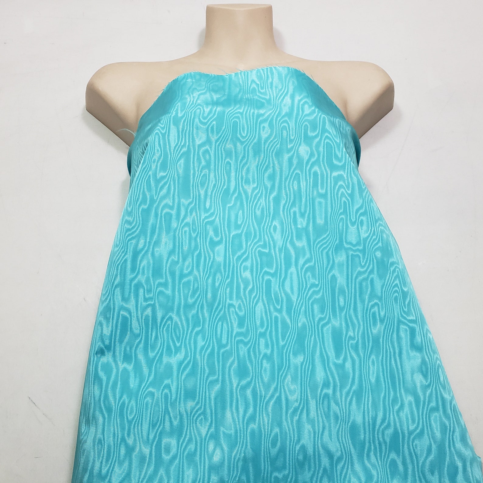 Light Turquoise Blue Moire Taffeta Fabric by the Yard. Moiré - Etsy
