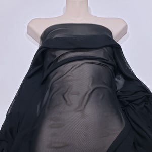 Black Power Mesh Fabric - Sheer 4-way Stretch Nylon Spandex, per Yard ...