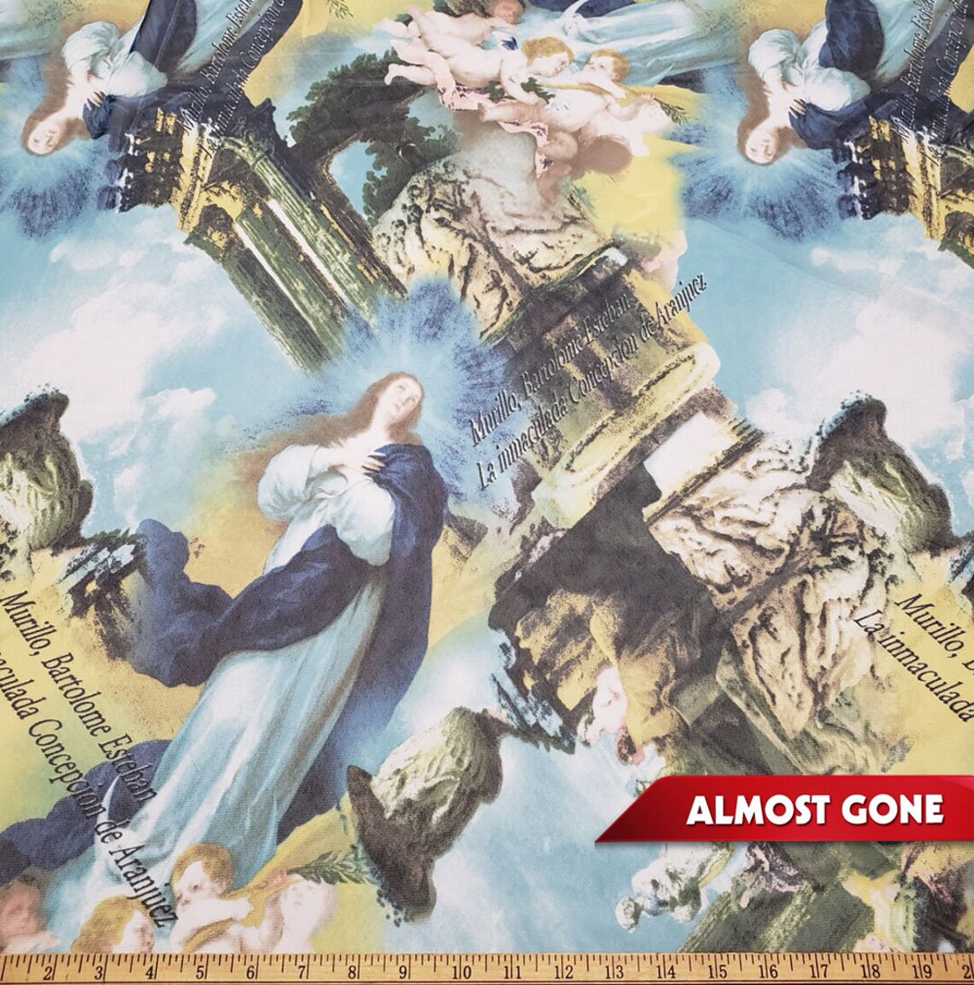 Religious Themed Print 4-way Stretch Mesh Fabric by the Yard - Etsy