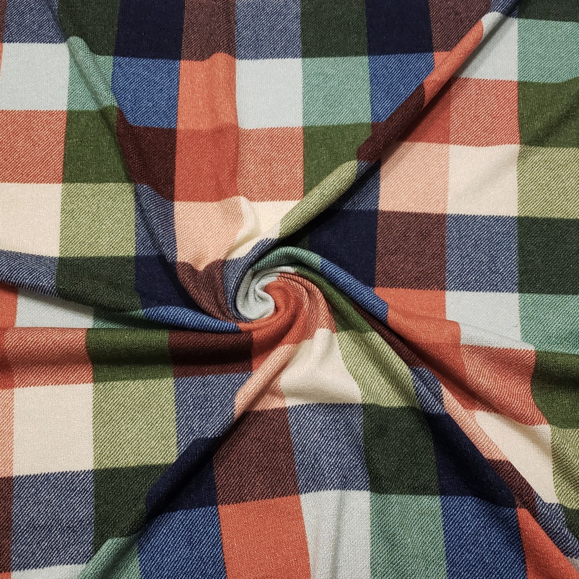Warm Colorway Big Plaid Sweater Knit Hacci Fabric by the Yard - Etsy