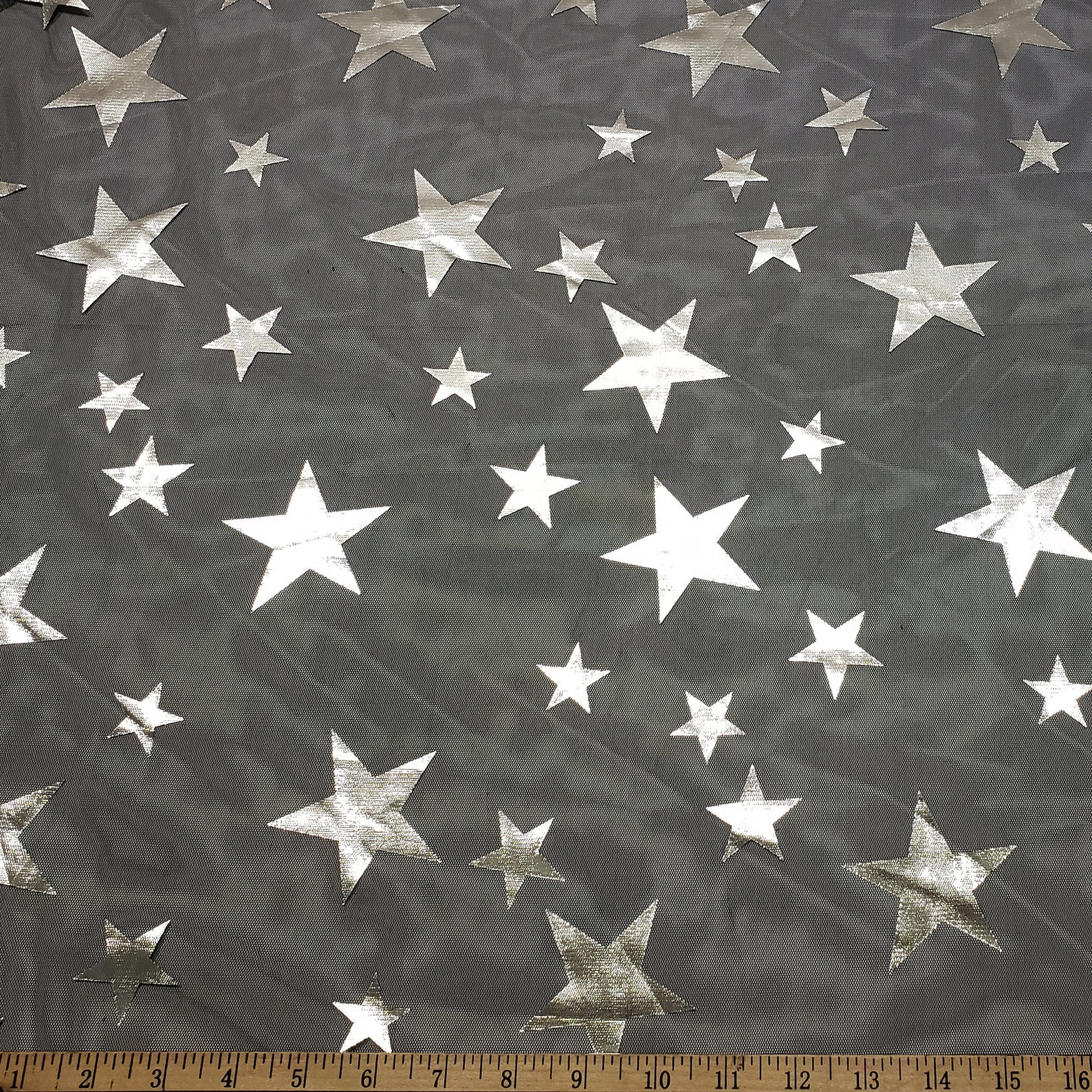 Silver Foil Stars on 2-way Stretch Black Mesh Fabric by the Yard - Etsy