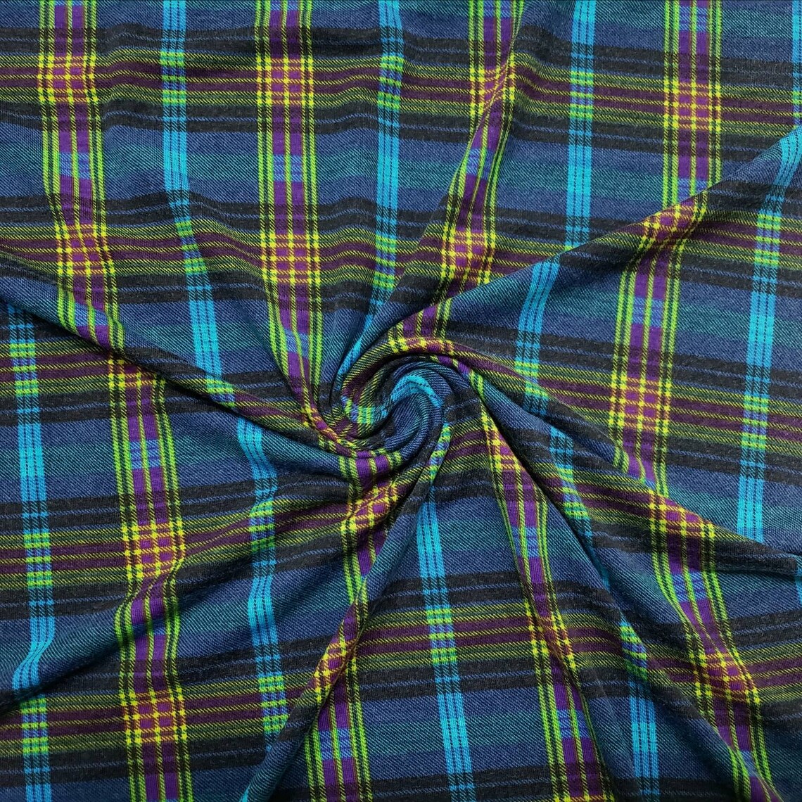 Plaid Lightweight Brushed Rayon Spandex Jersey Fabric in | Etsy