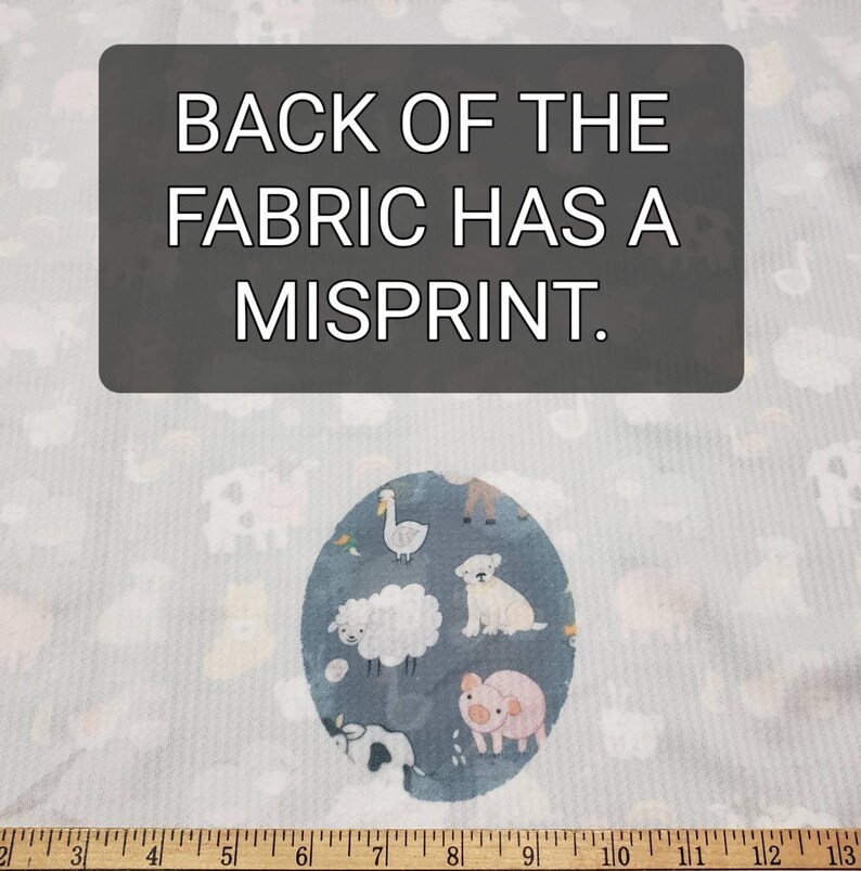 Cartoon Farm Animals Print on Bullet Textured Liverpool Fabric | Etsy