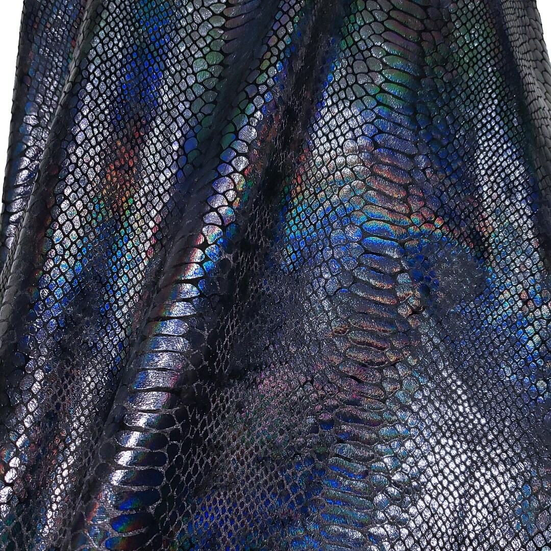 Slick Oil Black Dragon Scales Metallic Foil Velvet Fabric: 4-way ...