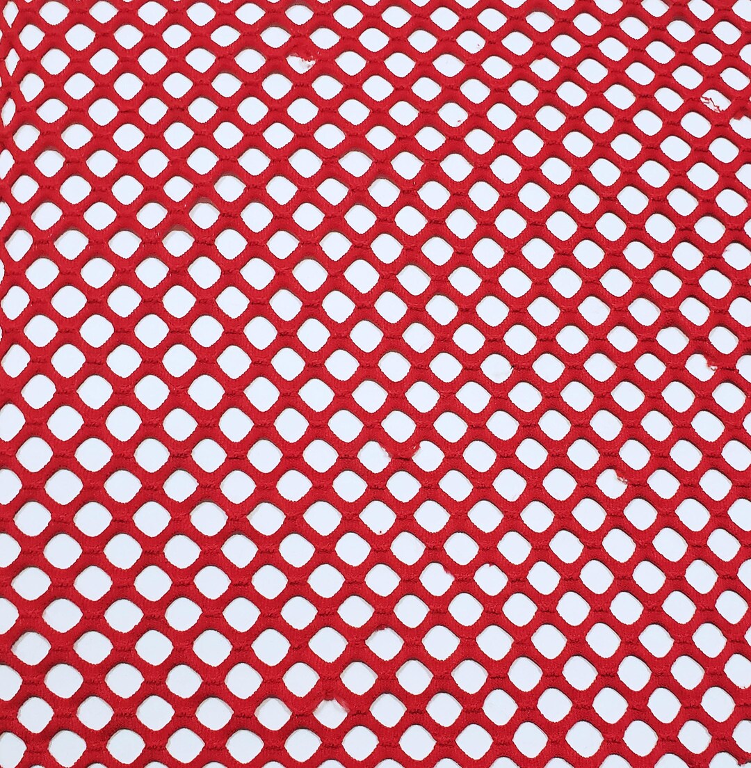 Ruby Red Color Big Hole Fishnet Fabric - 2-way Stretch Poly Spandex ...