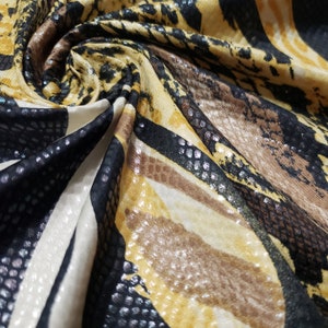 Abstract Snake Animal Print With Clear Foil Lightweight Poly Spandex ...