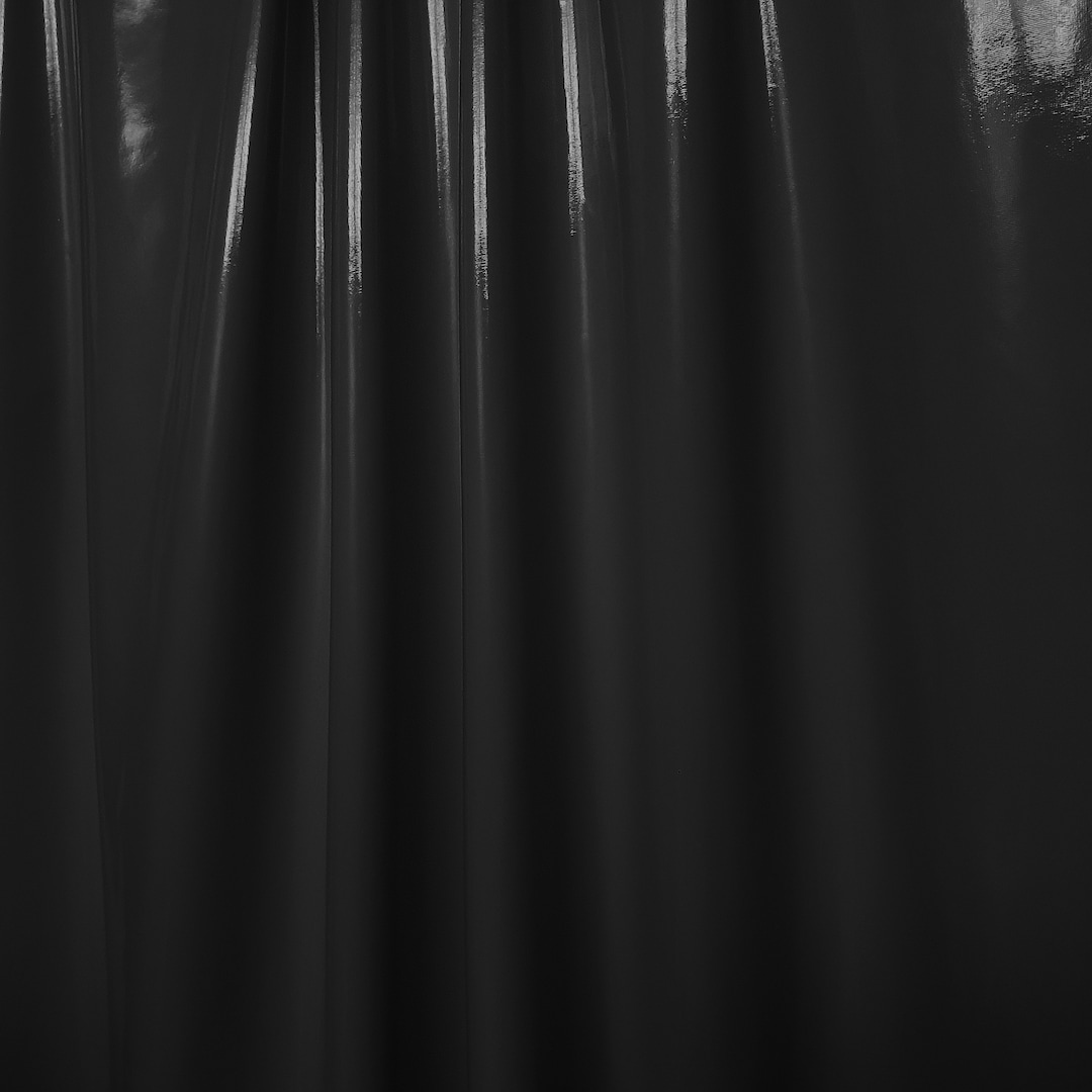 Black Imitation Latex Fabric Glossy Liquid Look With 4-way Stretch ...