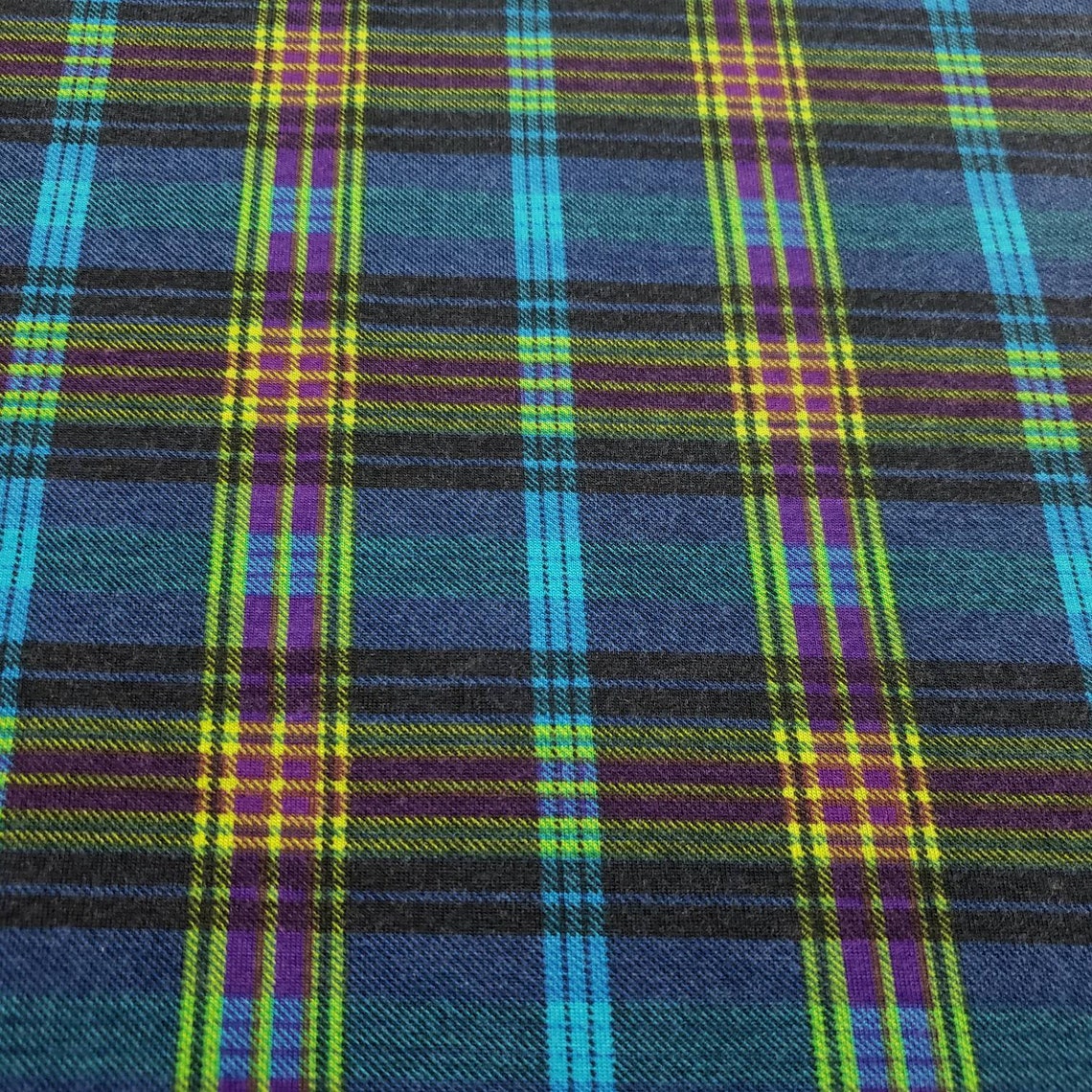 Plaid Lightweight Brushed Rayon Spandex Jersey Fabric in | Etsy