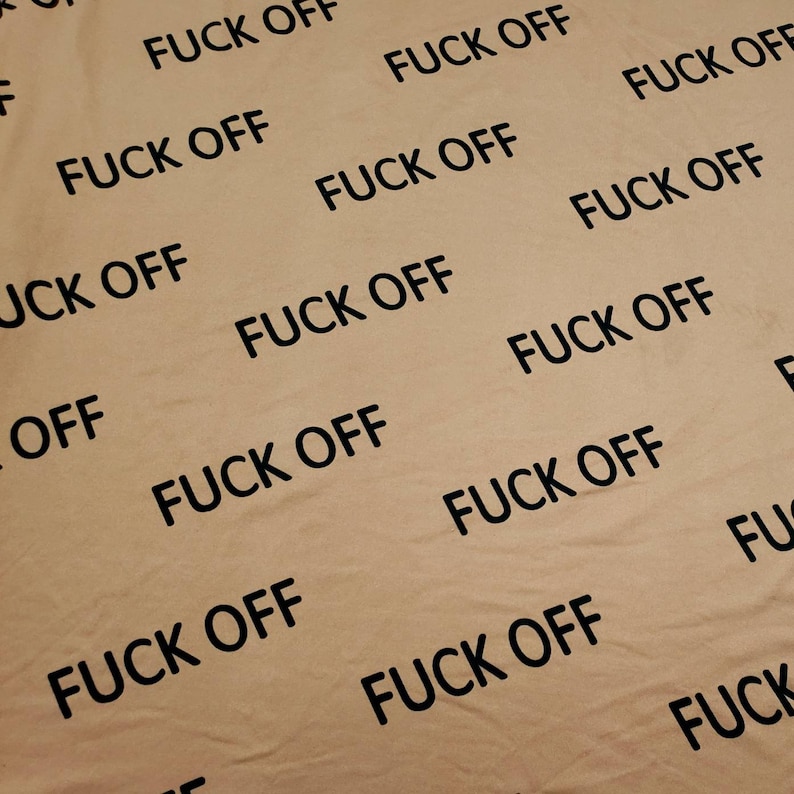 Swear Words Black Letters on Warm Tan Double Brushed Poly - Etsy