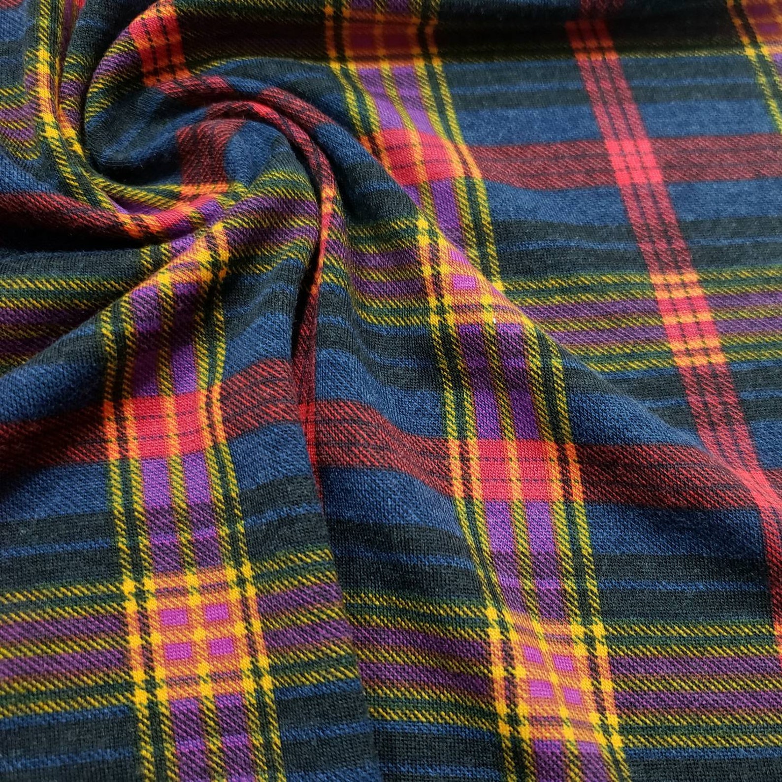 Plaid Lightweight Brushed Rayon Spandex Jersey Fabric in - Etsy