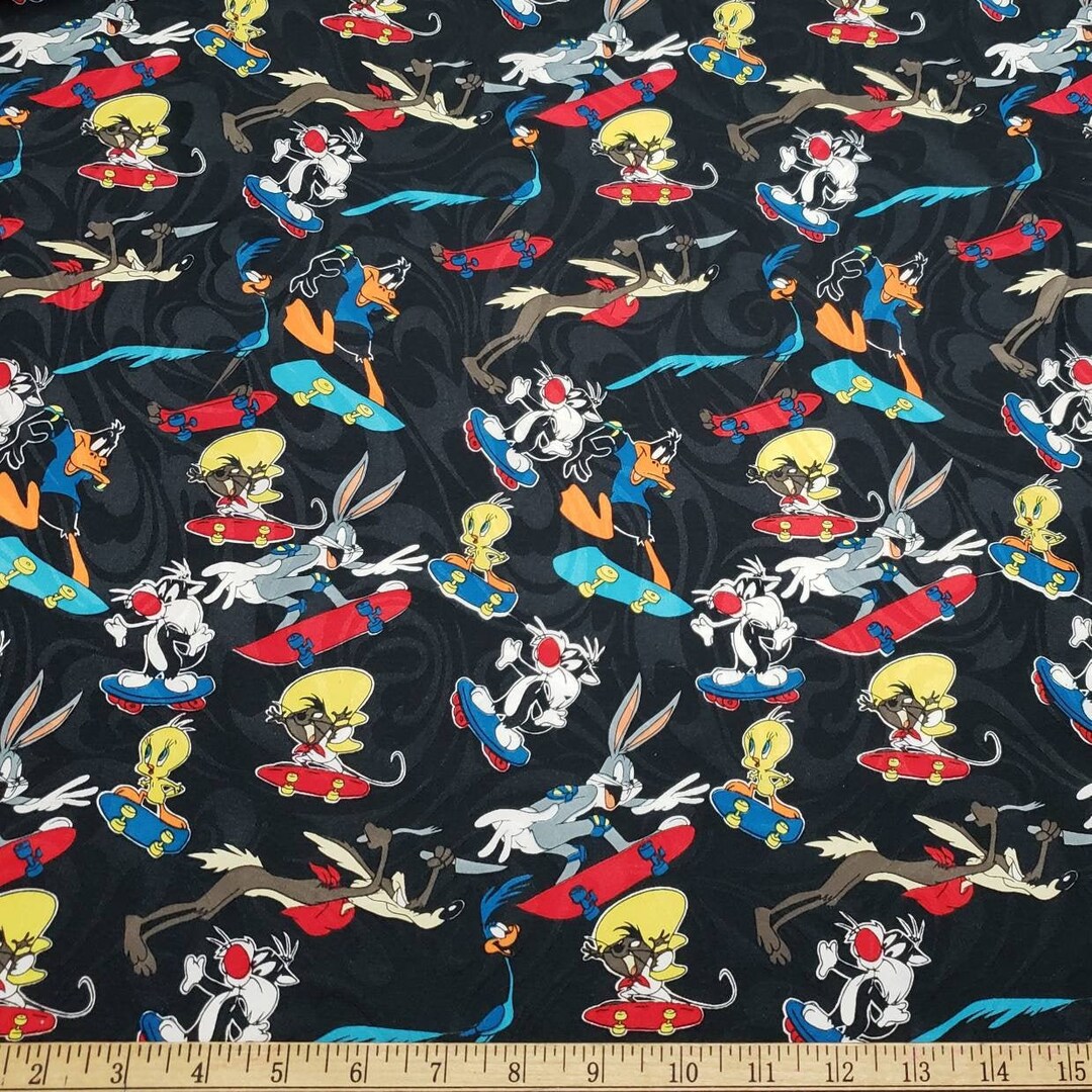 Vintage Cartoon Characters Print 45 Wide Polyester Brocade Woven Fabric ...