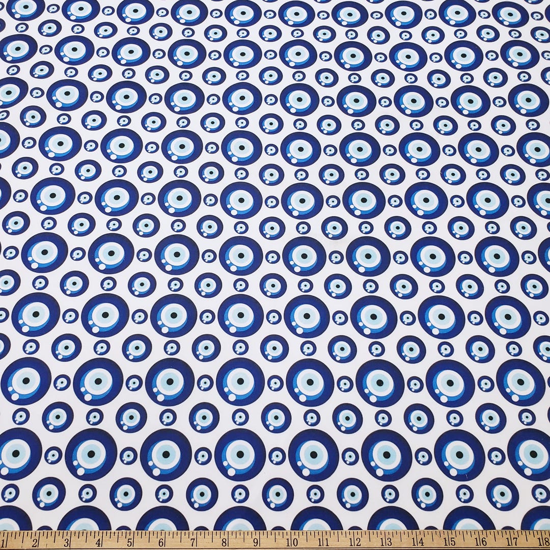 Evil Eye Print Fabric: Blue Nazar Eyes, 4-way Stretch Poly Spandex - Etsy