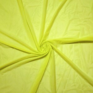 Pale Fluorescent Yellow Solid Power Mesh Nylon Spandex Fabric by the ...