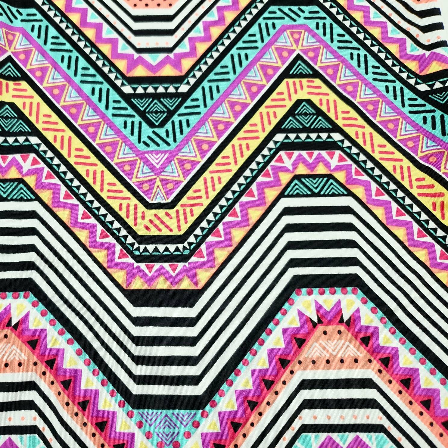 Colorful Ethnic Aztec Print Venezia Swimwear Fabric by the - Etsy